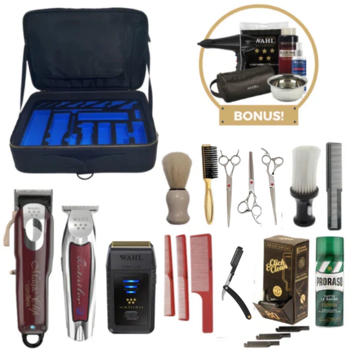 Barberco Platinum Barbering Kit - Wahl Magic Clipper & Detailer Li ...